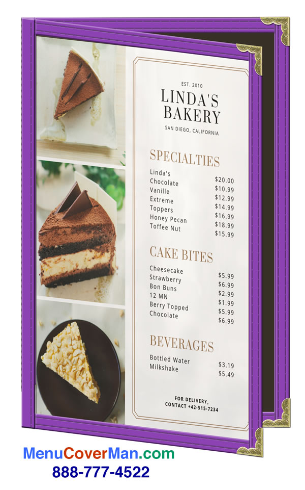Fiesta Mexican • Tinted Edge • Sewn Double-Stitched Cafe Menu Covers ...